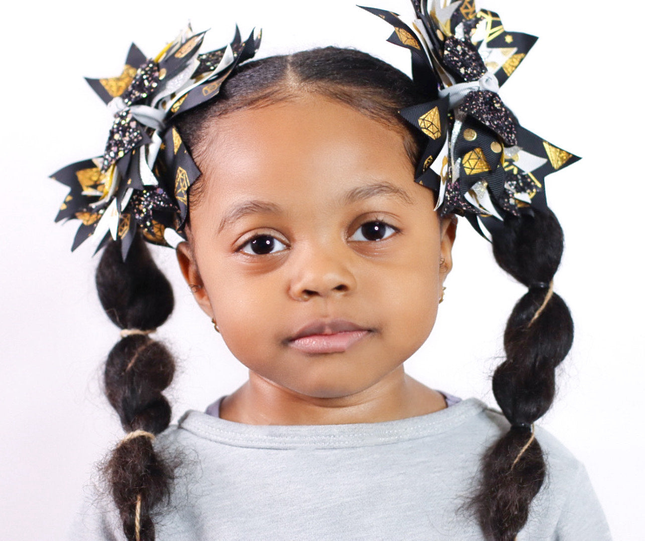 Gold & Glitter Hair Bow – Lily Frilly